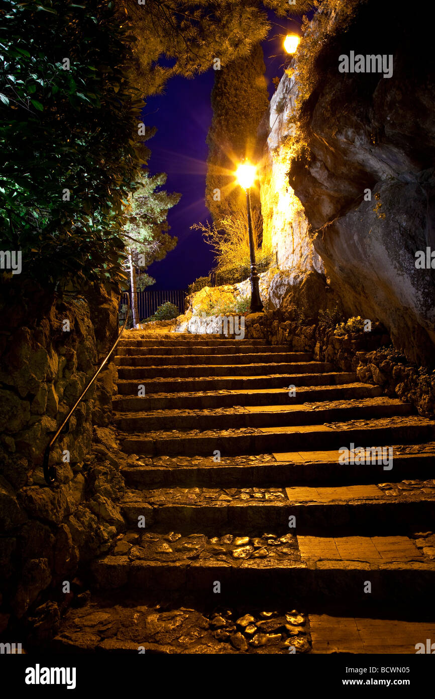 Eze at night , Provence France Stock Photo - Alamy