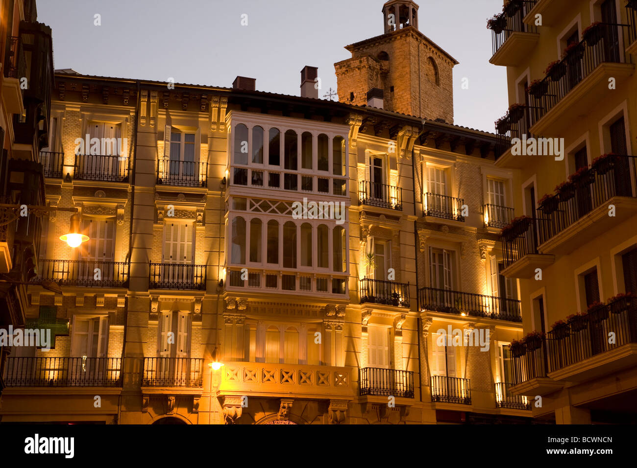 City Centre at Night Pamplona Navarra Spain Stock Photo - Alamy