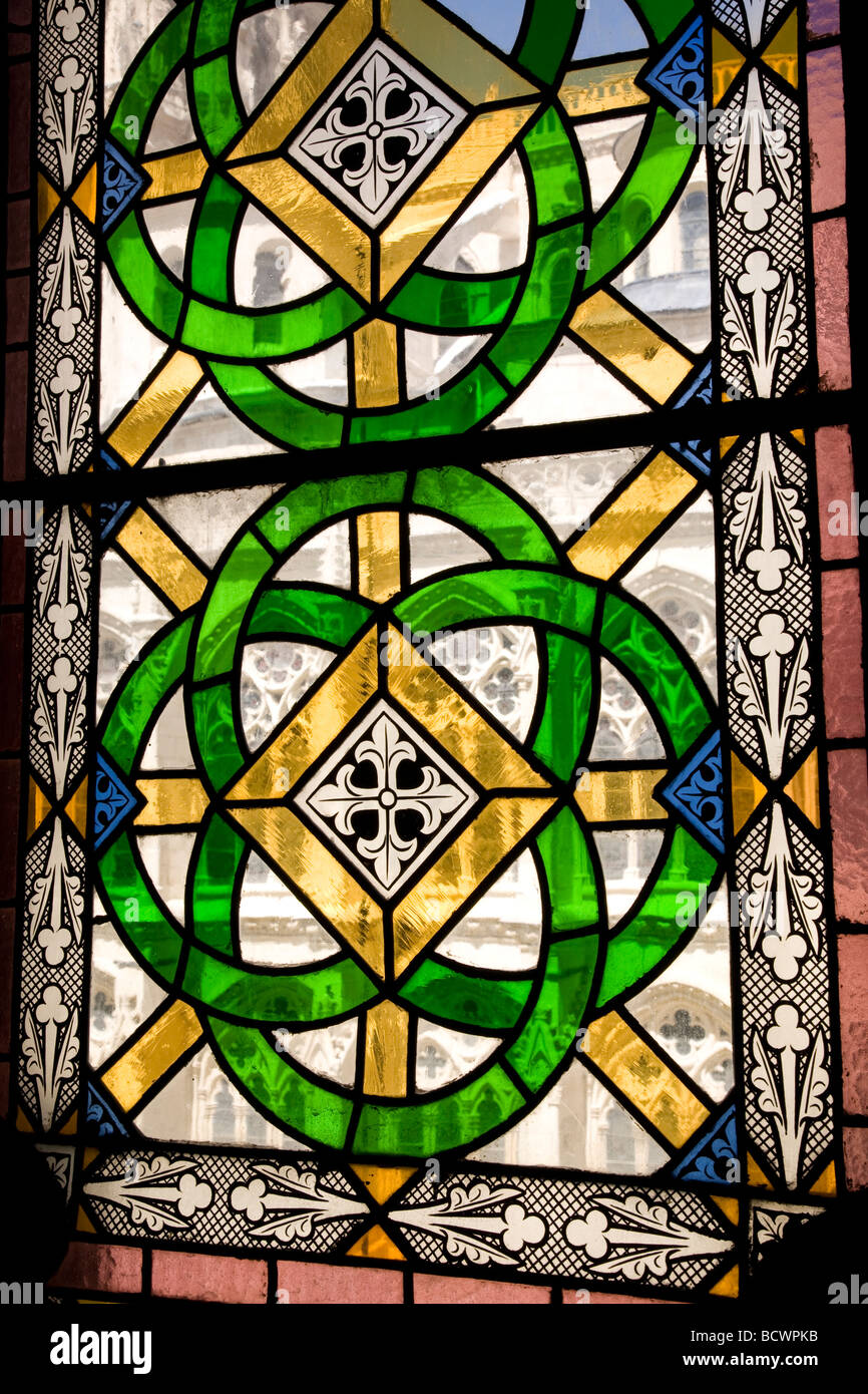 Stained Glasssed Window, Cloister, Cathedral, Burgos, Spain Stock Photo ...