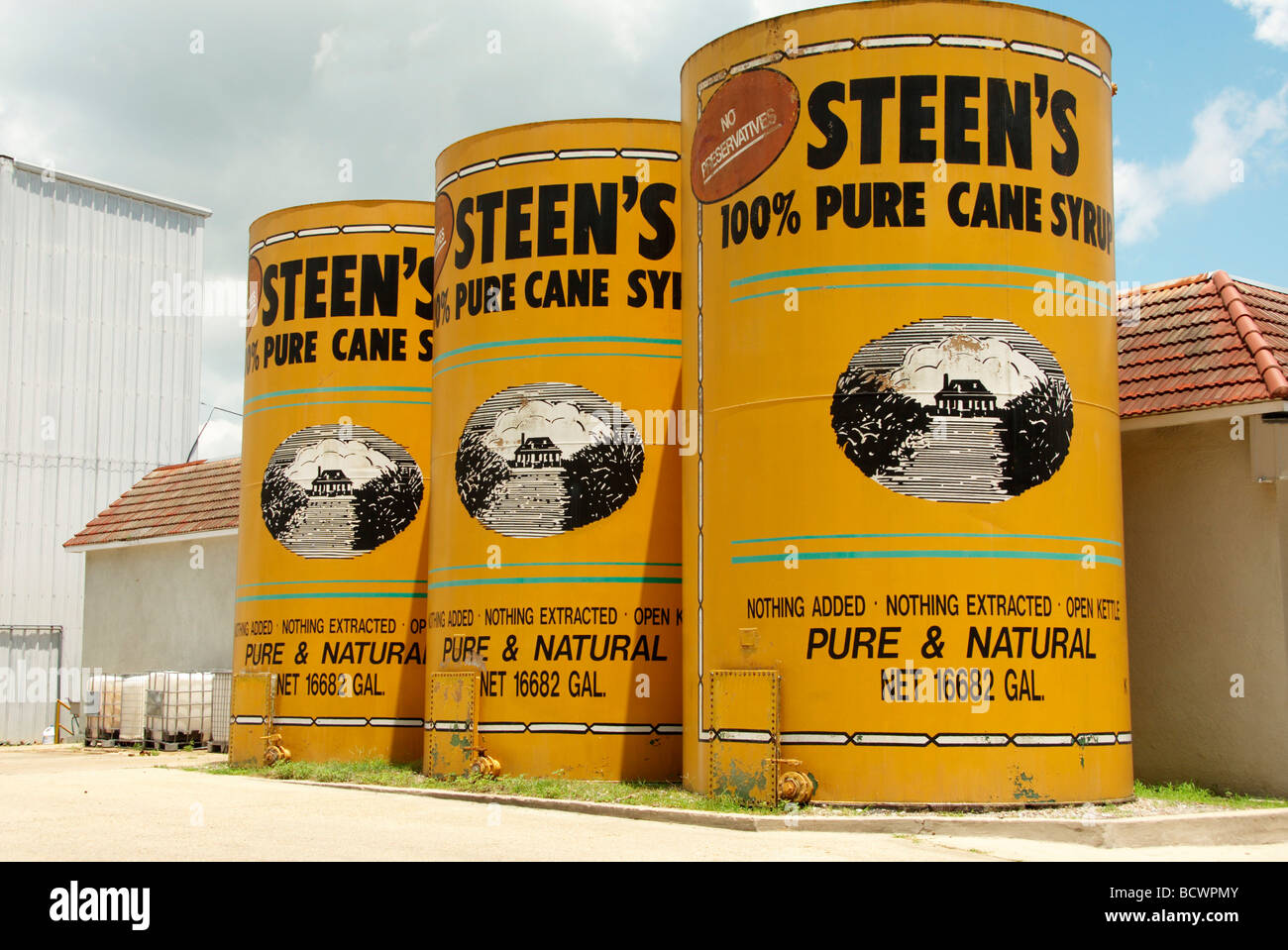 Steen's 100% Cane Syrup tanks in Abbeville, Louisiana, USA Stock Photo ...
