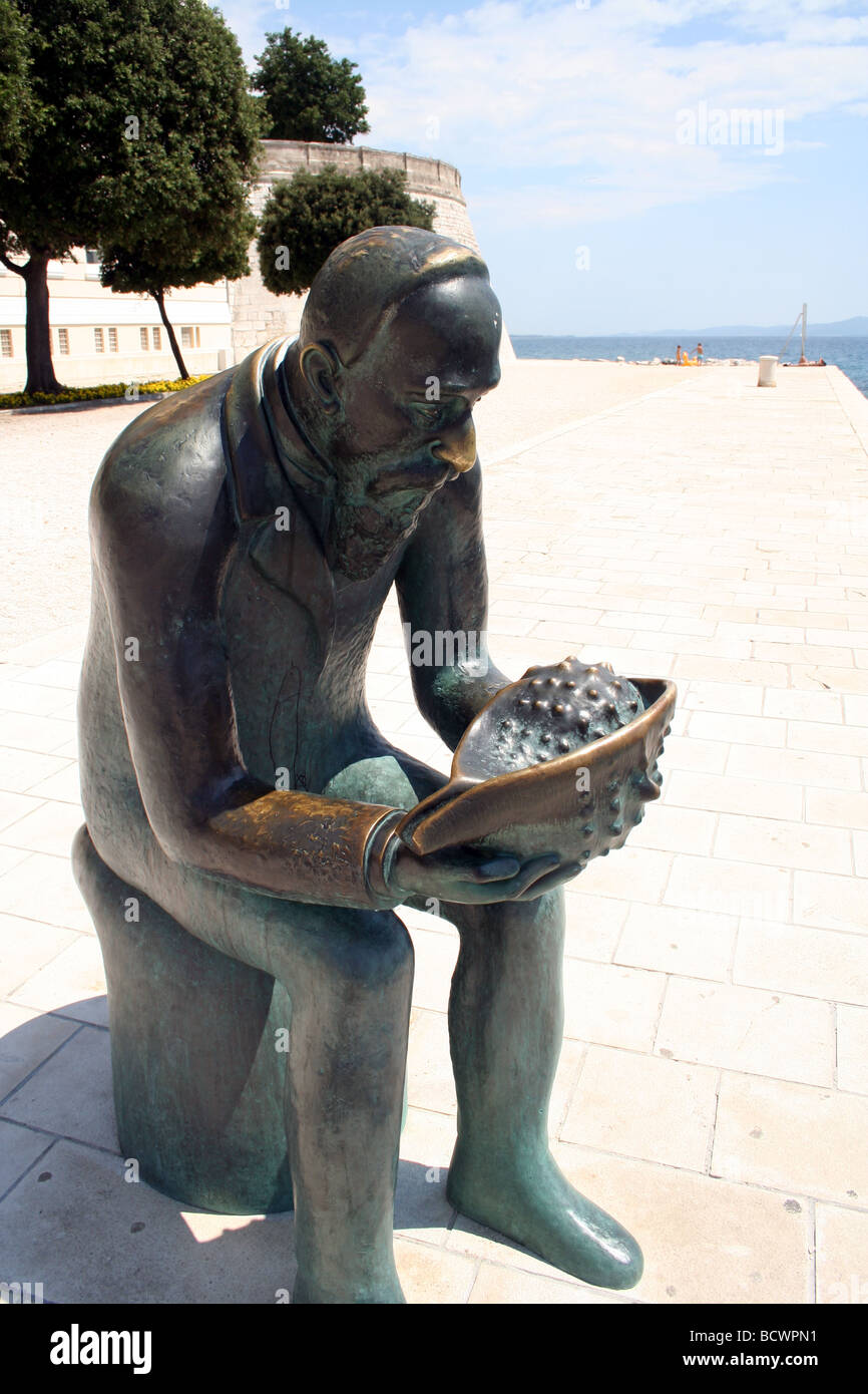 Street Sculpture on the Waterfront Riva in Zadar in Dalmatia in Croatia ...