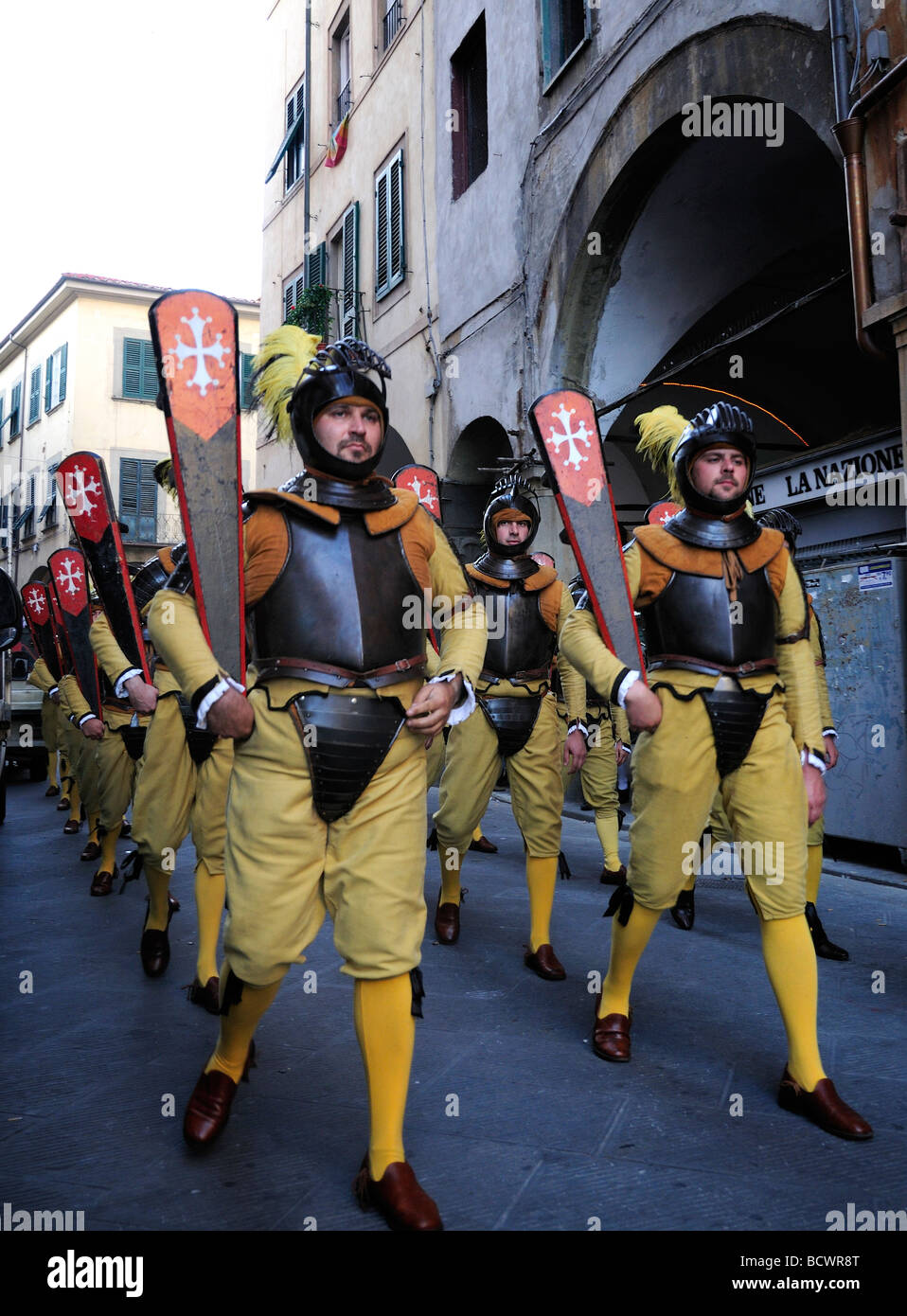 Historic medieval procession ahead of Gioco del Ponte festival in Pisa ...