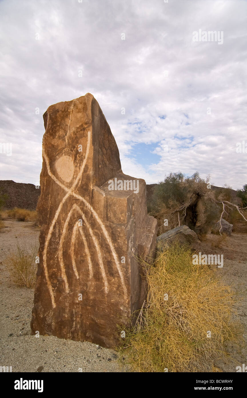 Native American writing on a rock by the city of Palm Desert ...