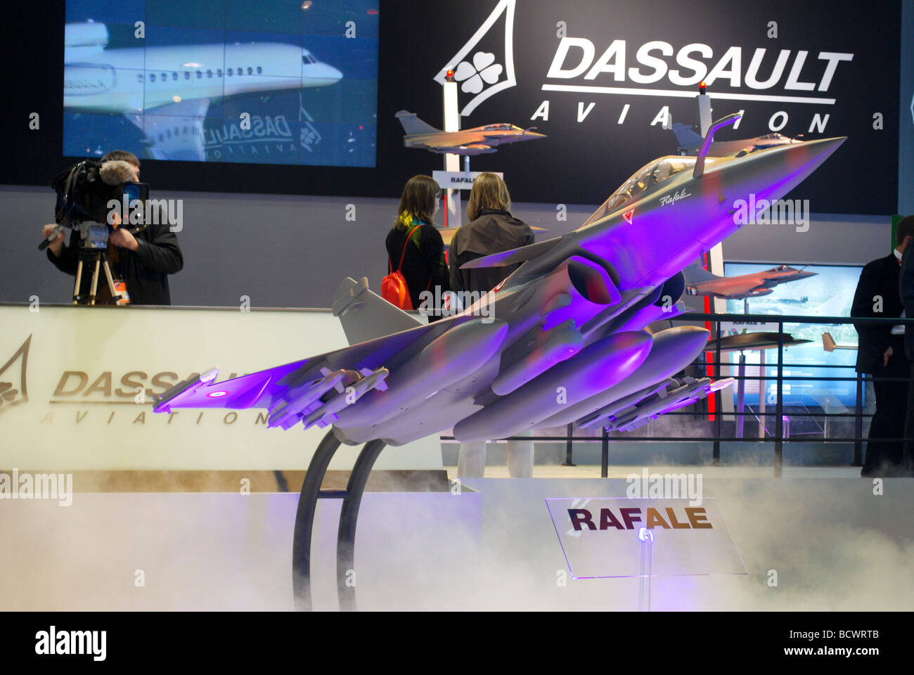 Dassault Aviation Booth Model of the Rafale fighter jet in the ...