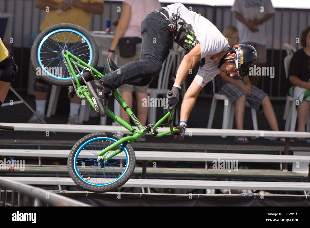 A BMX rider going over a jump at the Hurley U.S. Open, Huntington Beach ...
