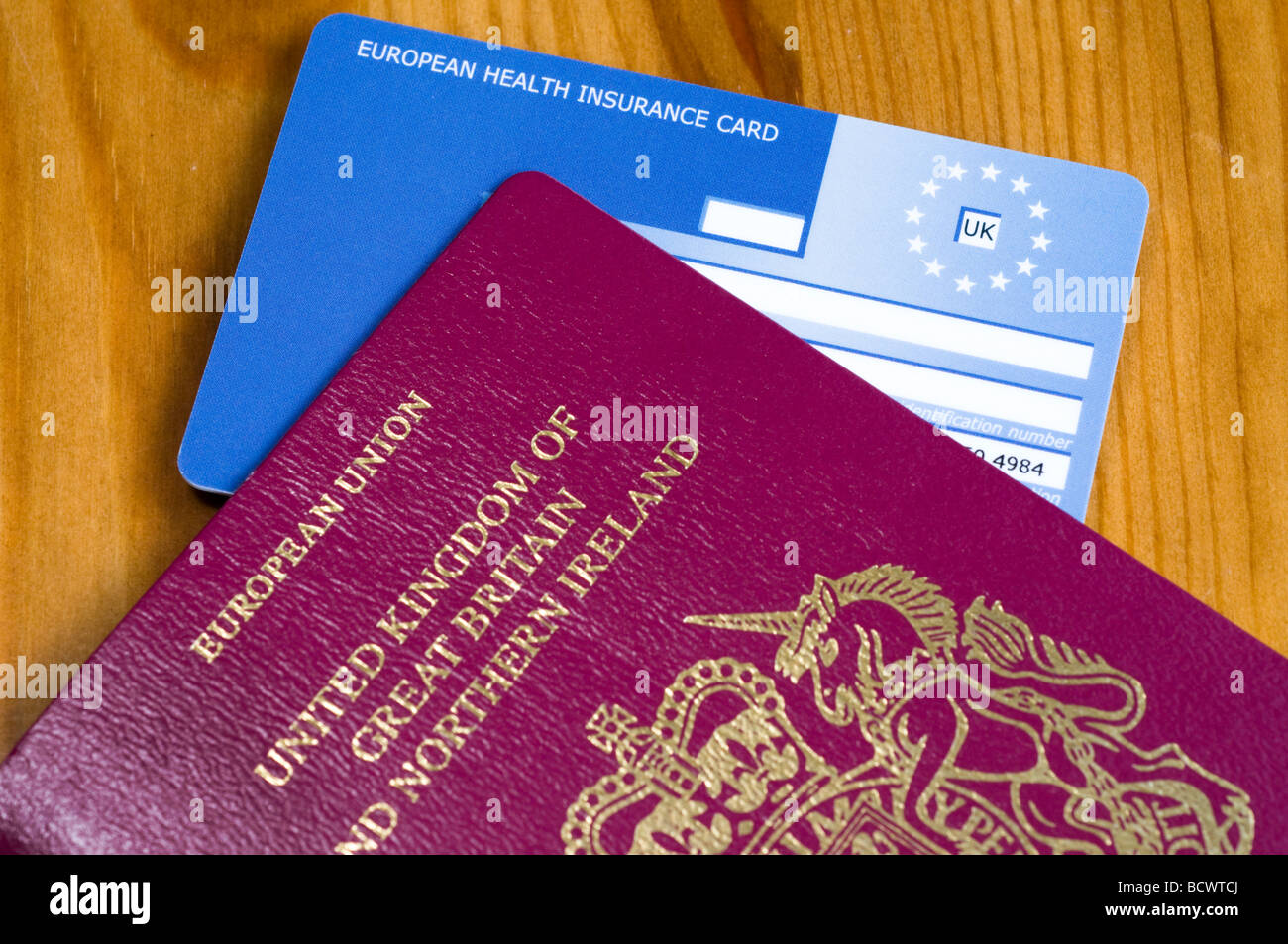 British Passport and European Health Insurance card Stock Photo - Alamy