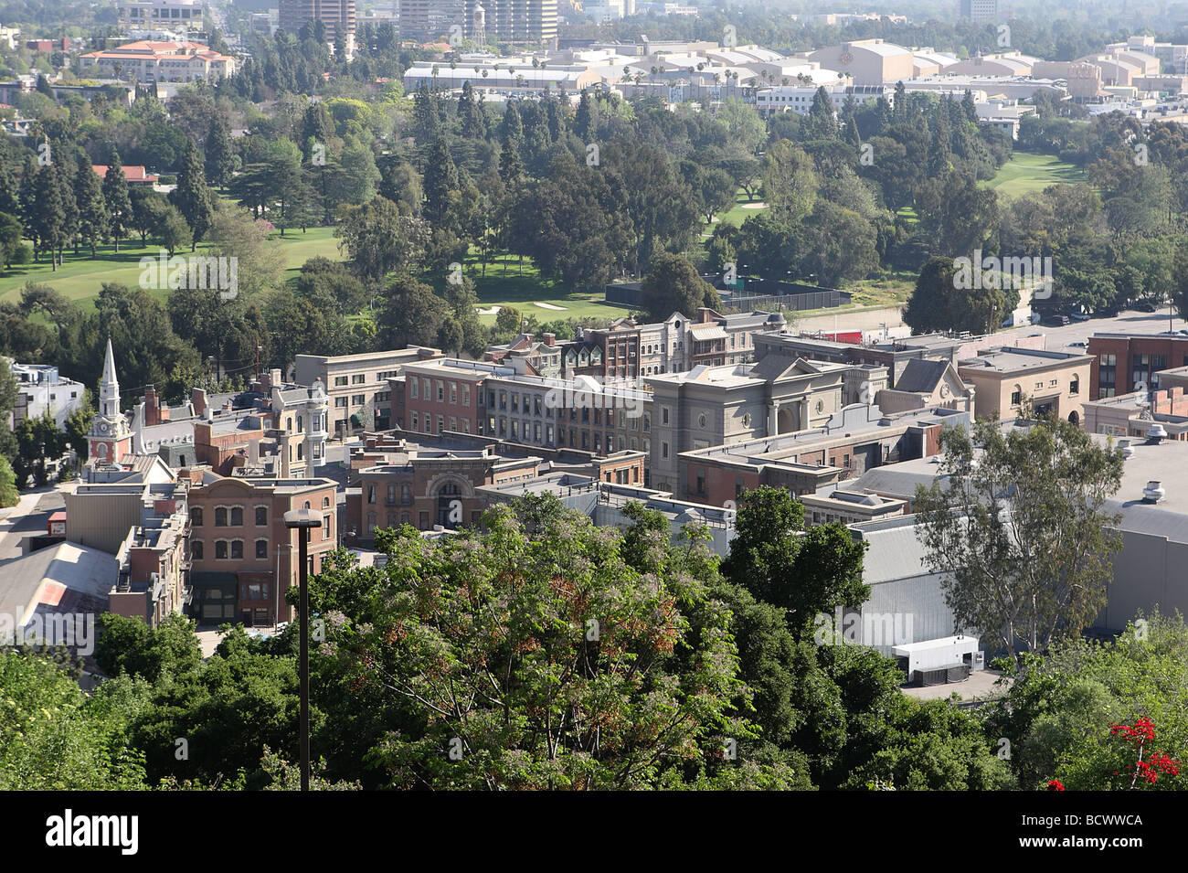 View over Universal Studios Filming Warehouses California USA Stock ...