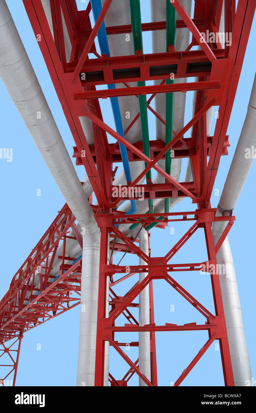 Trunk pipeline isolated on the blue sky with clip path Stock Photo - Alamy
