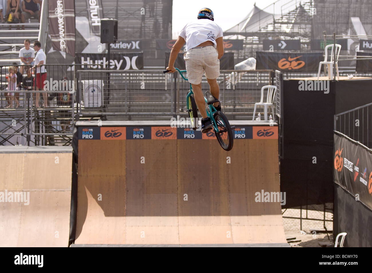 A BMX rider at the Hurley U.S. Open, Huntington Beach, California Stock ...