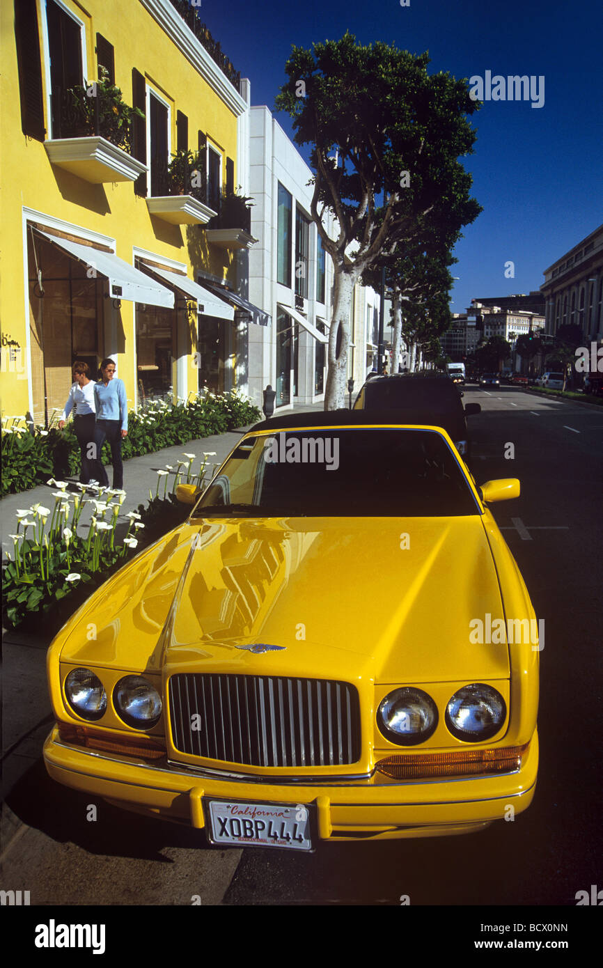 Yellow Bentley in Beverly HIlls Stock Photo - Alamy