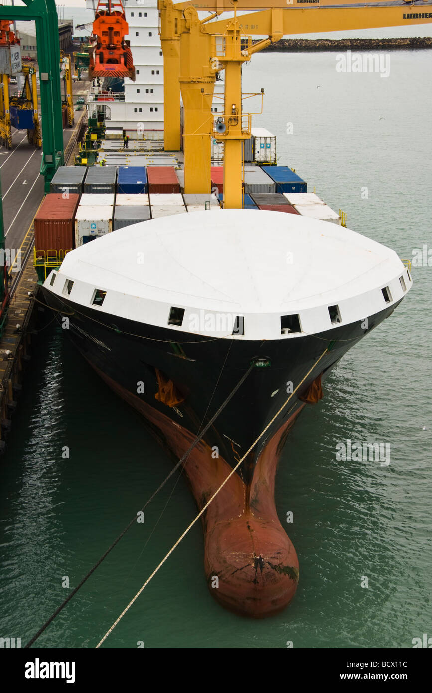 Bulbous bow and enclosed forecastle of a container ship Stock Photo - Alamy