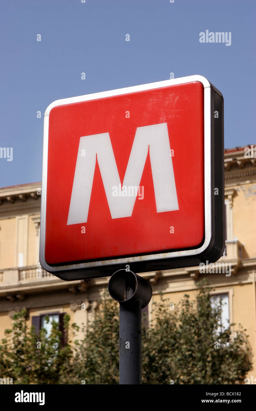 Naples Metro Underground sign Italy Napoli Stock Photo - Alamy