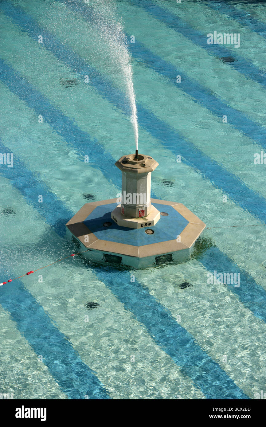 City of Plymouth, England. Close-up view of the fountain in the centre ...