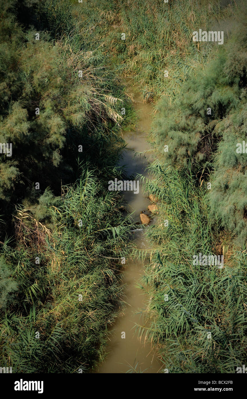 Overview of the Jordan river flowing Jordan valley Israel Stock Photo ...