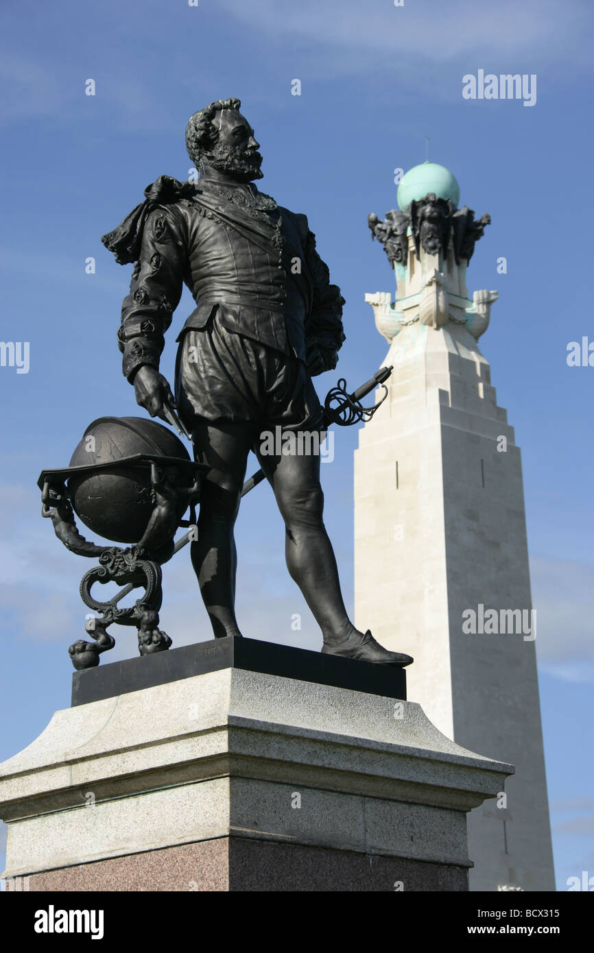 City of Plymouth, England. The Sir Joseph Boehm RA designed Sir Francis ...