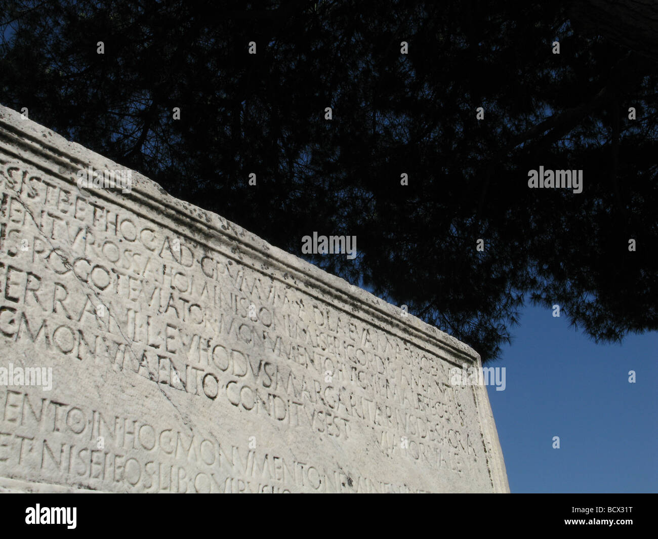 old roman grave stone on the old appian way in rome italy Stock Photo ...