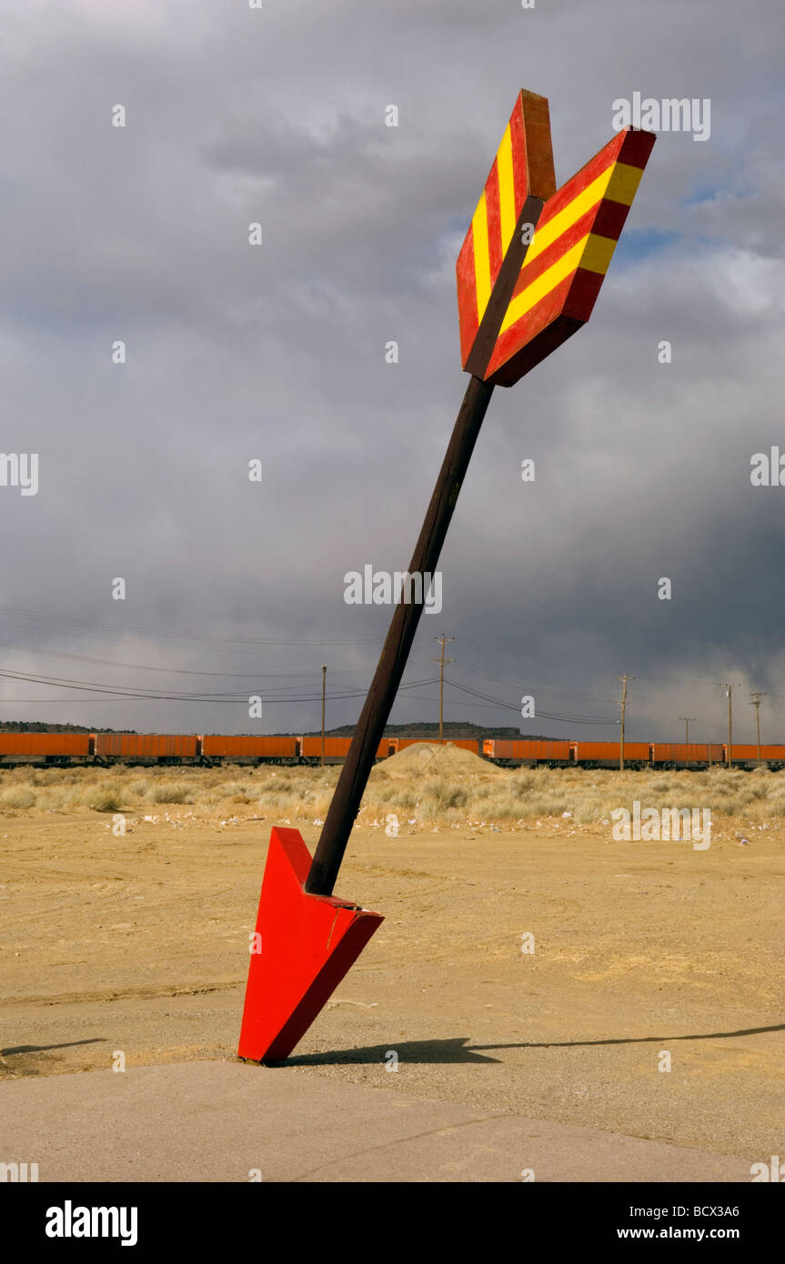 Large figure of Arrow in Desert Stock Photo - Alamy
