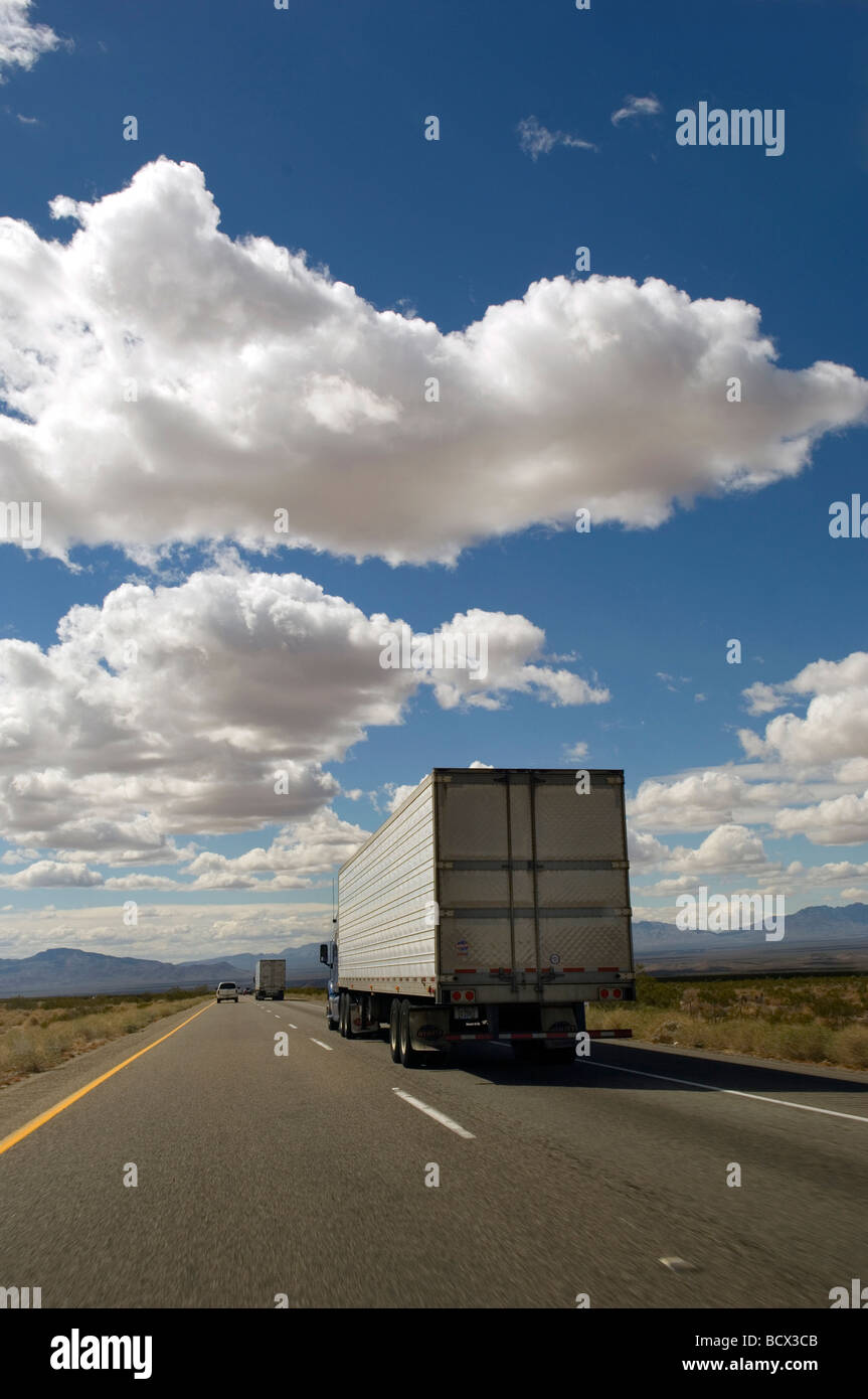 Trucks on highway Stock Photo - Alamy