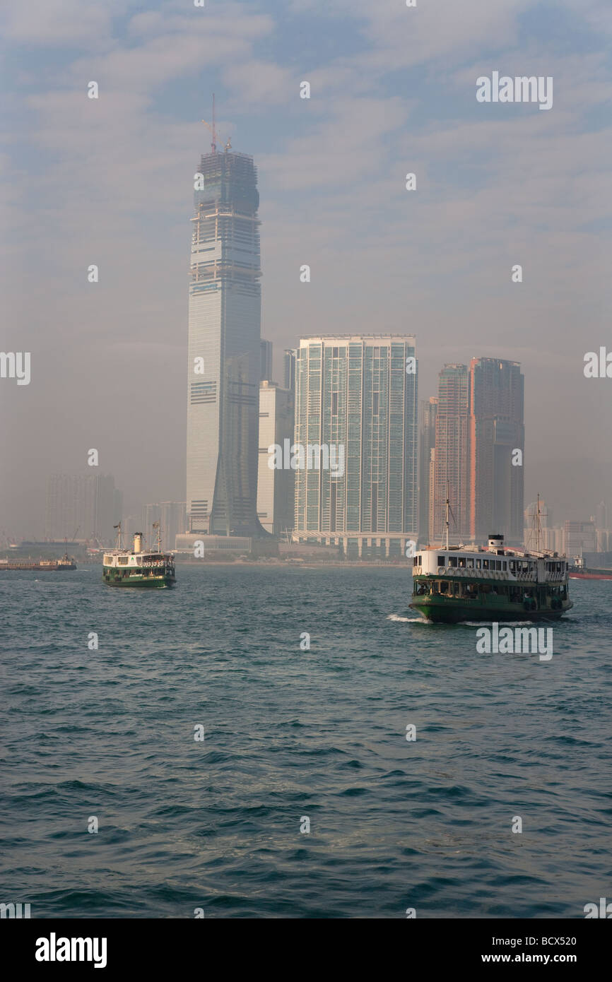Air Pollution Ferry Hong Kong Harbour China Stock Photo - Alamy