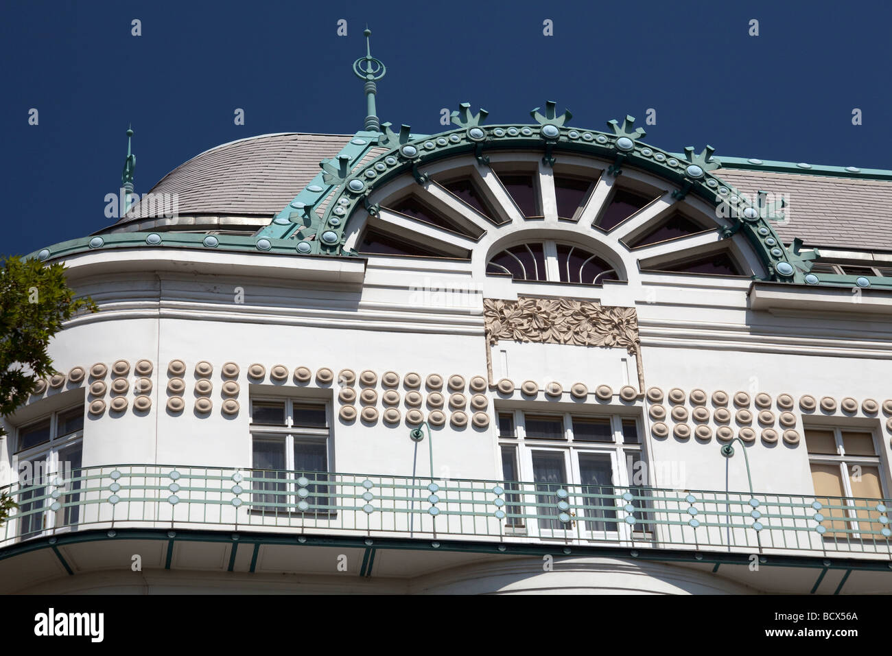 detail of roof of early 20th century building at 6 Windmühlgasse ...