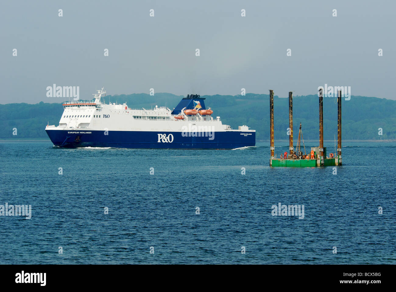 Survey work being undertaken from a drilling rig in Loch Ryan for the ...