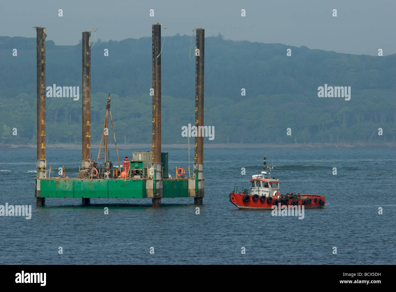 Survey work being undertaken from a drilling rig in Loch Ryan for the ...