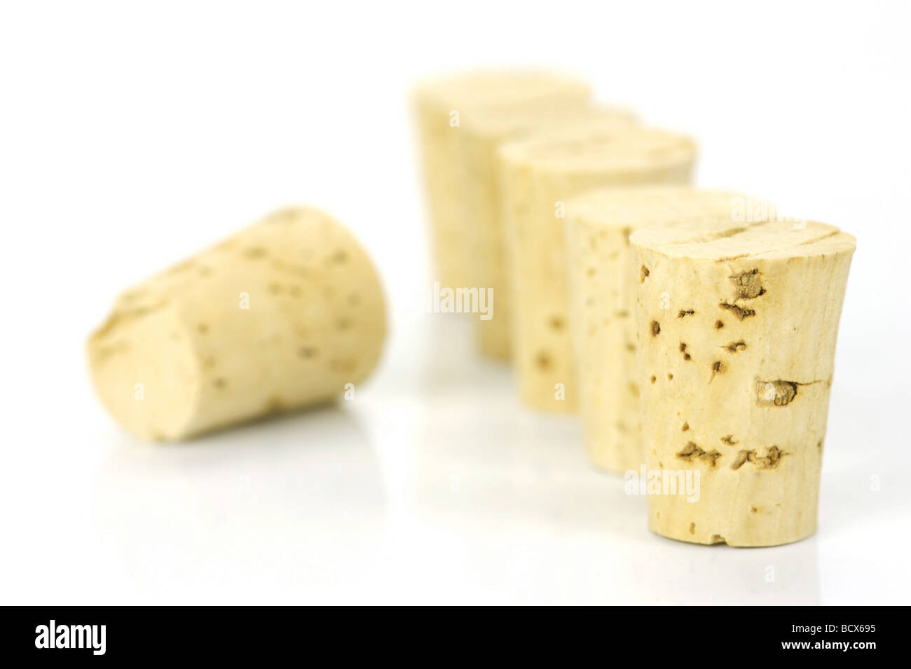 Cork stoppers isolated against a white background Stock Photo - Alamy