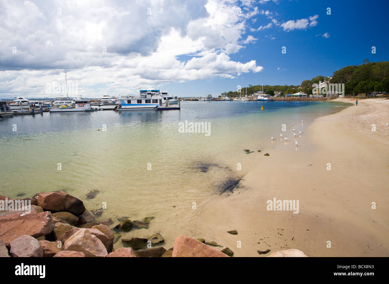 Marina Beach Nelson Bay Port Stepehsn Australia Stock Photo - Alamy