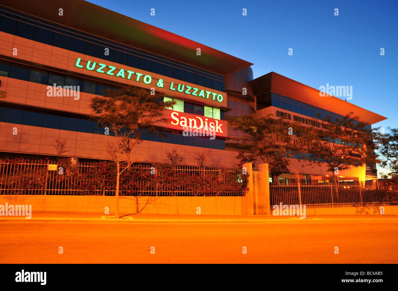 Israel Omer Night shot of the Industrial Park 21 July 2009 SanDisk ...