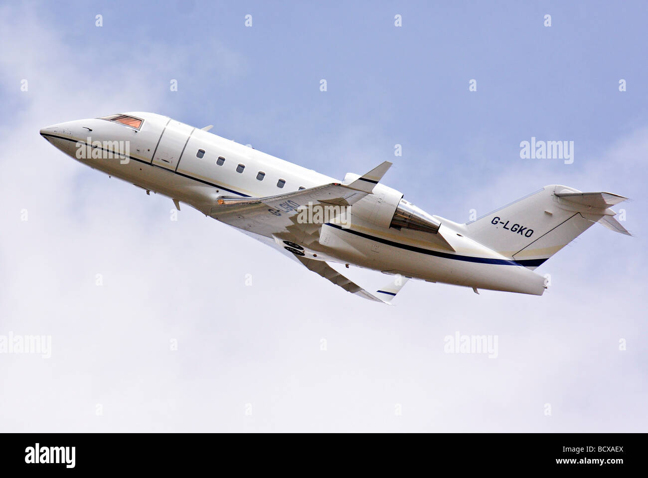 Corporate Jet in flight Stock Photo - Alamy
