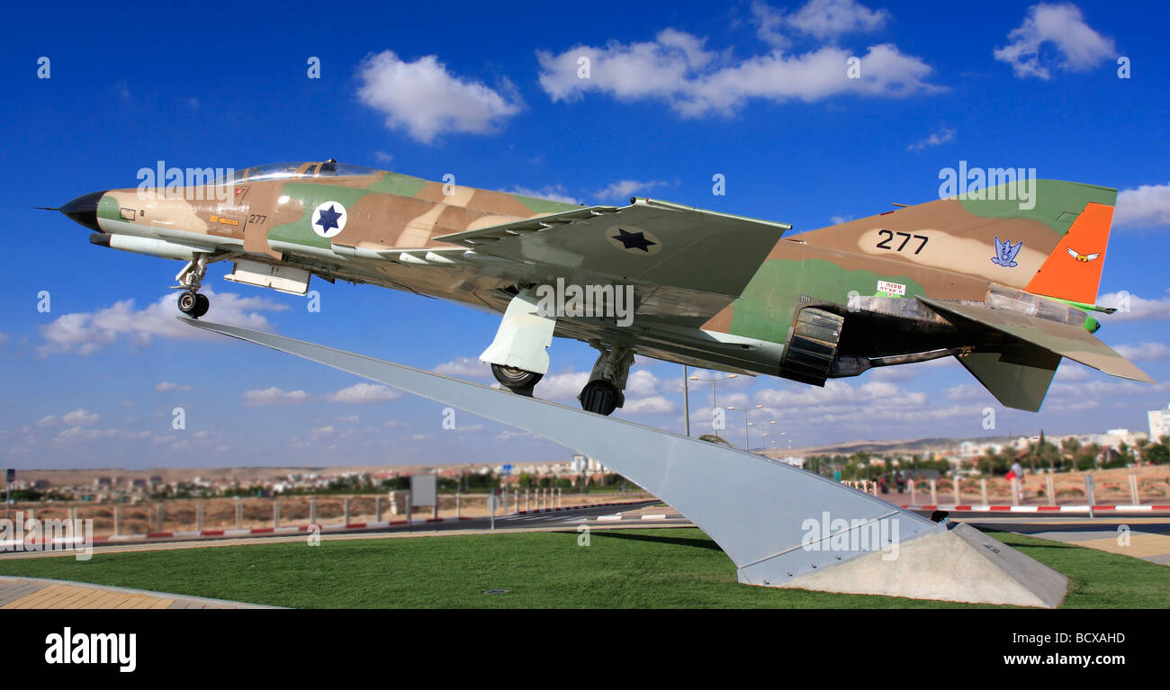 Disused Israeli Air force Fighter at the entrance to an Air Force Base ...