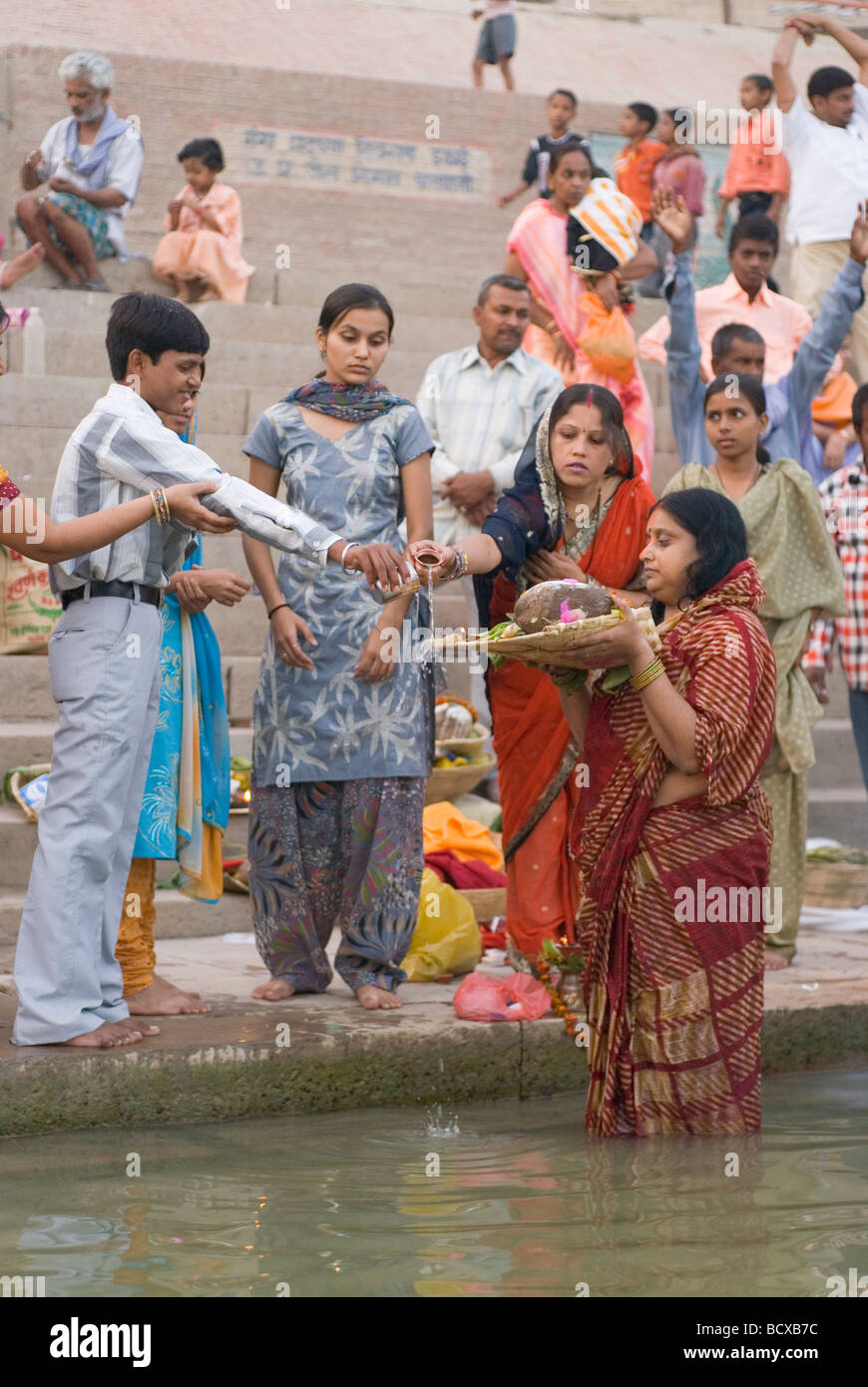 People bathing in Ganges river. Varanasi, India Stock Photo - Alamy