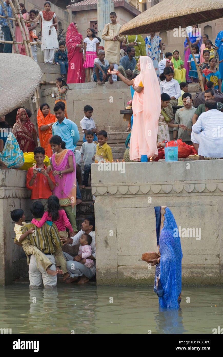 People bathing in Ganges river. Varanasi, India Stock Photo - Alamy