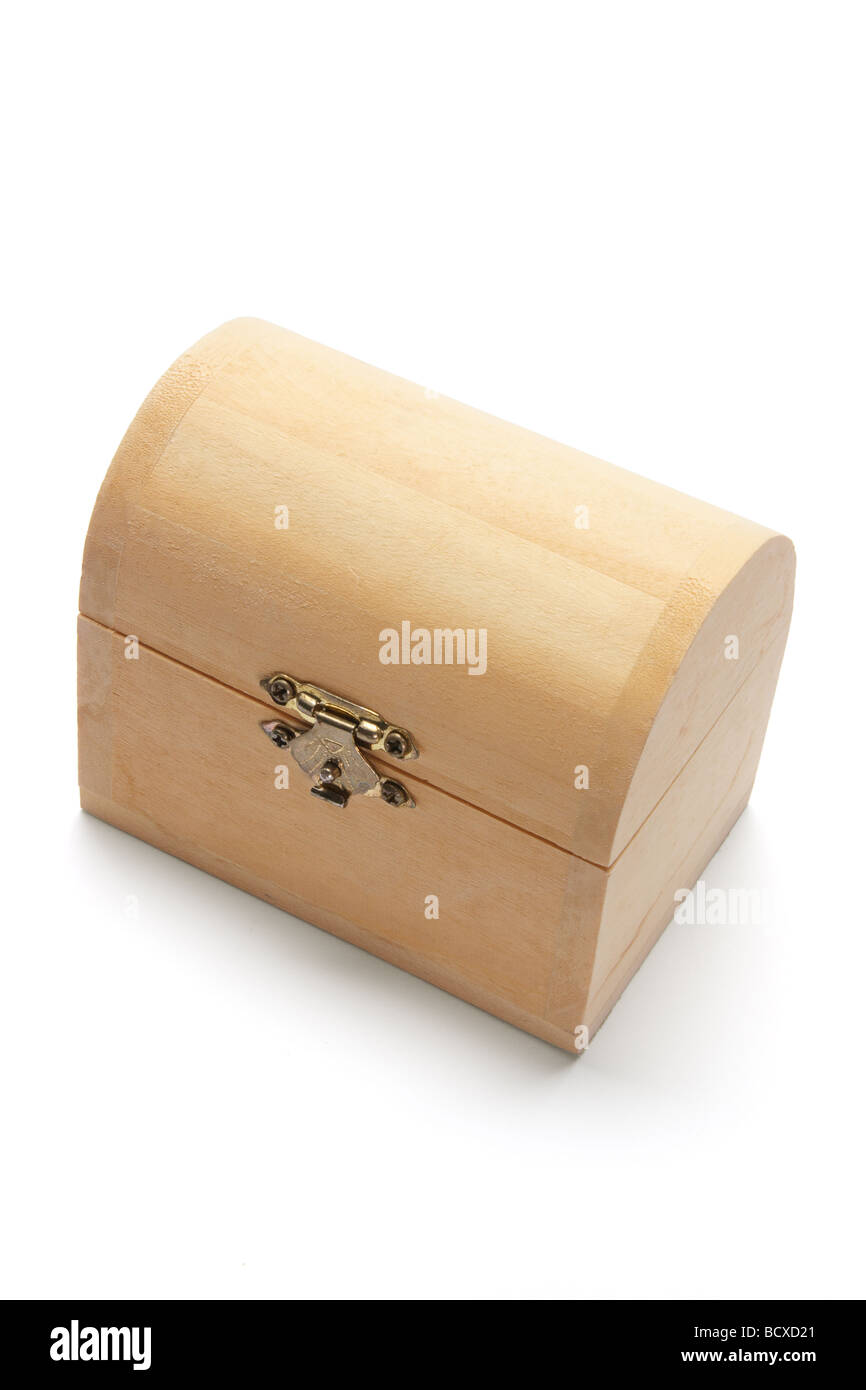 Miniature Wooden Box on White Background Stock Photo - Alamy