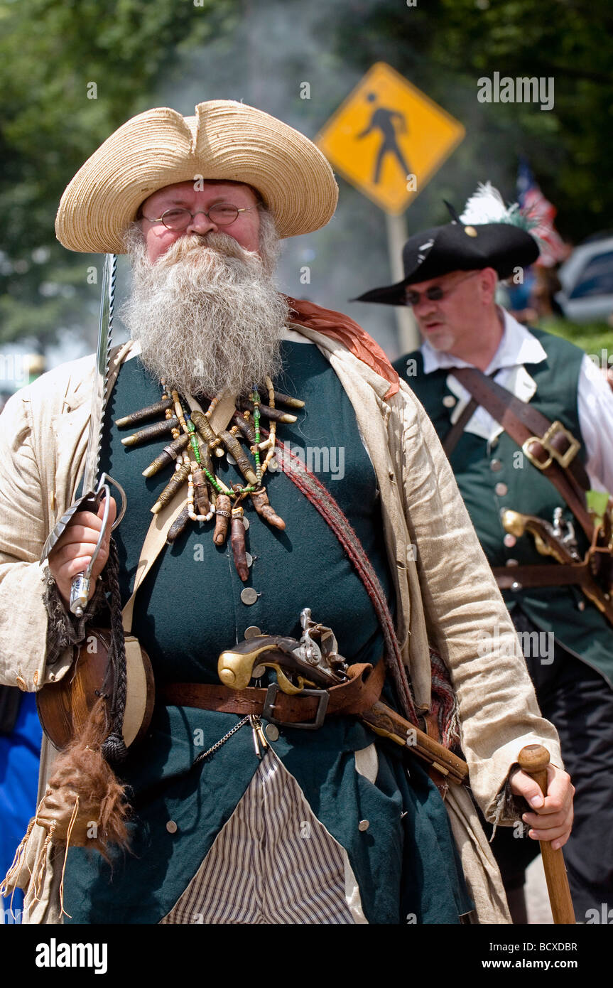Colonial pirate in Bristol Rhode Island fourth of July Parade Stock ...