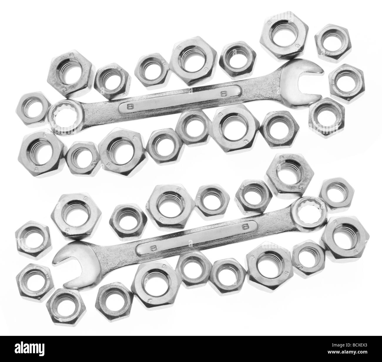 Spanners and Nuts Stock Photo - Alamy