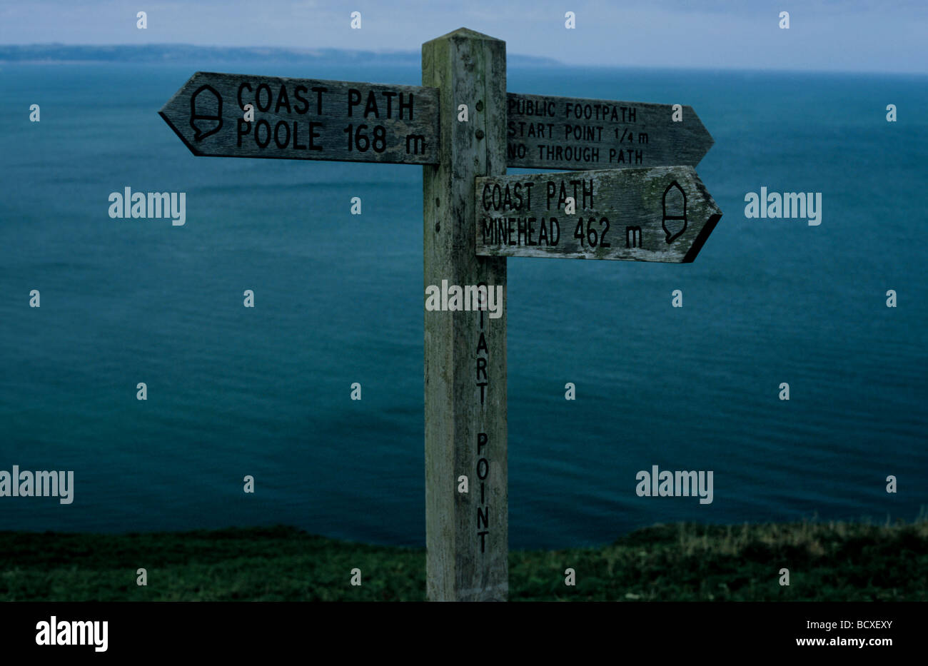 Signpost for coast path Stock Photo - Alamy