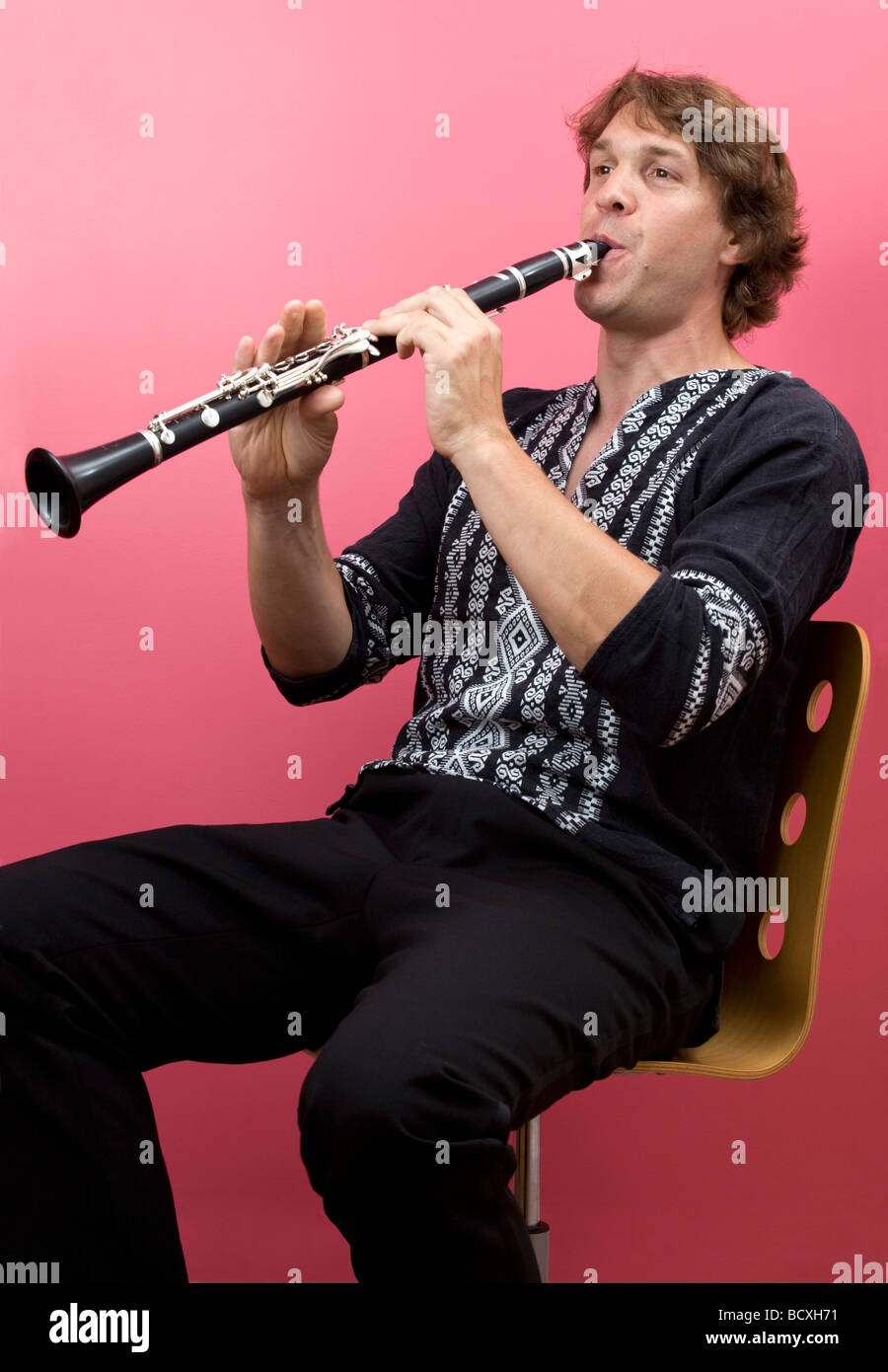 A photograph of Joël JORDA clarinettist playing his instrument ...
