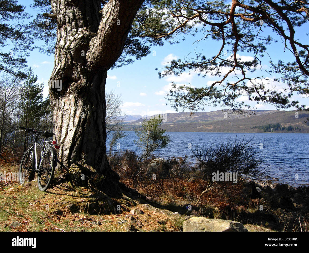 Cycling around Loch Rannoch Perthshire Stock Photo - Alamy