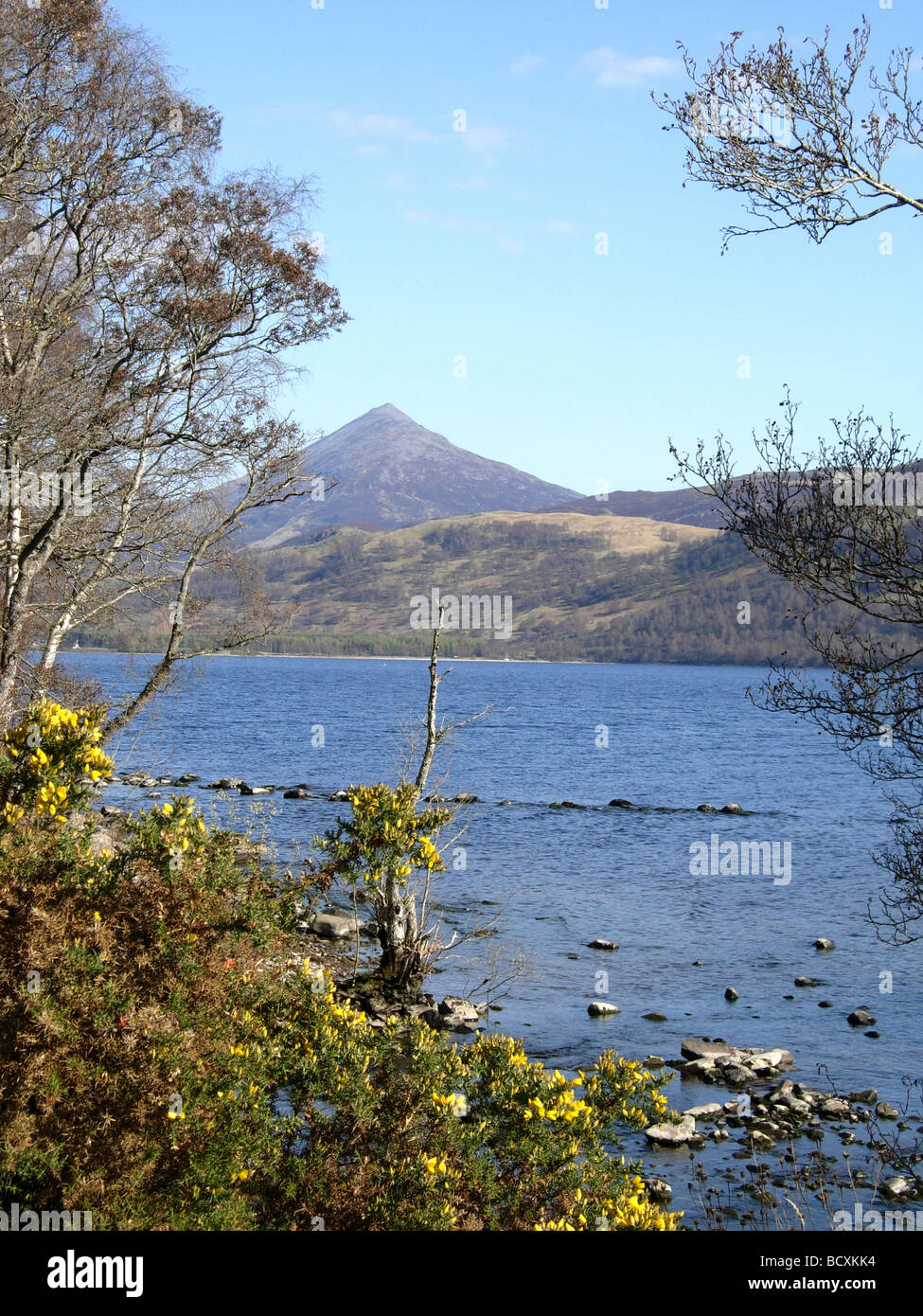 General view of Loch Rannoch and Scheihallion looking East Stock Photo ...