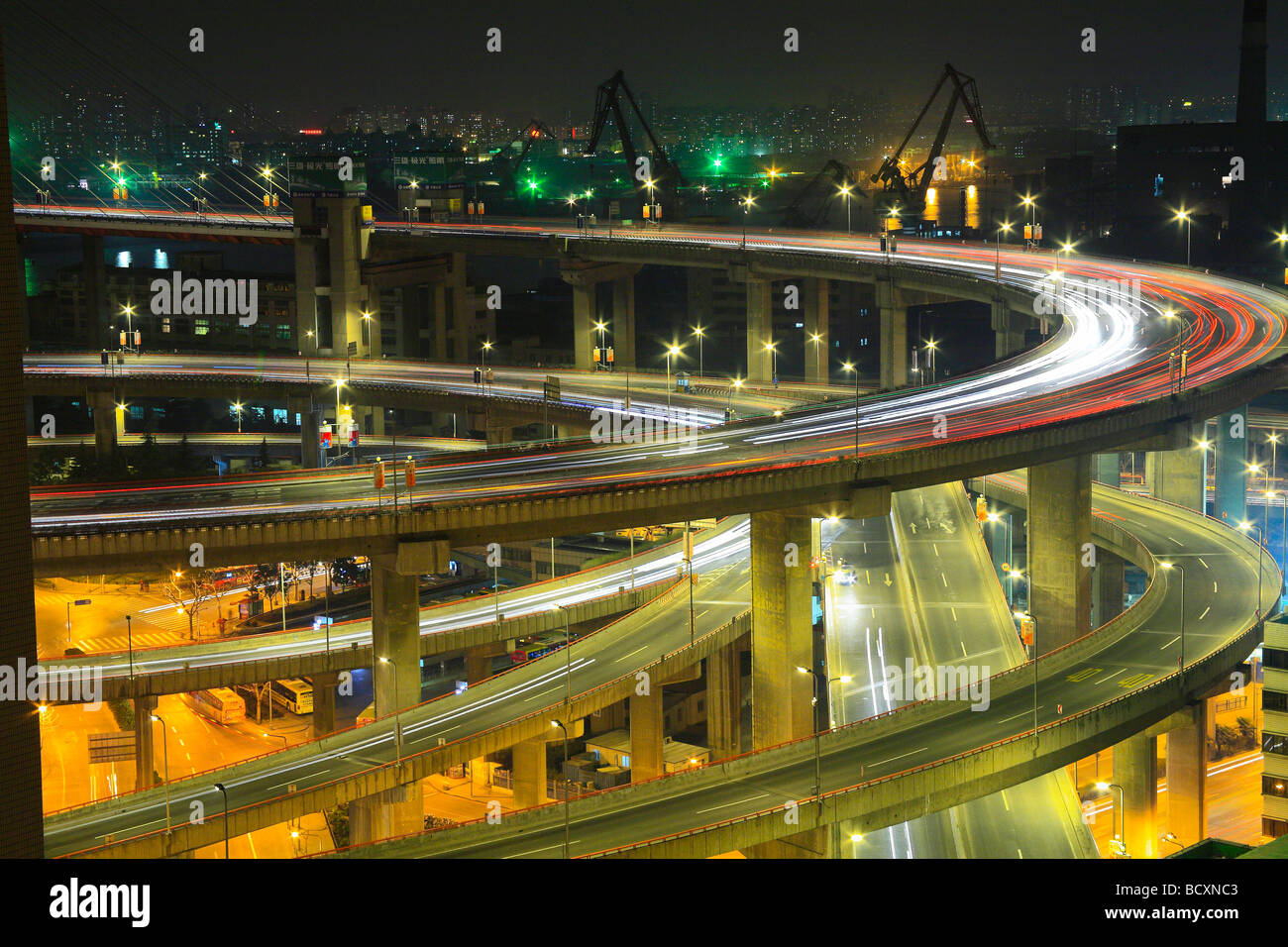 Nanpu bridge night shanghai hi-res stock photography and images - Alamy