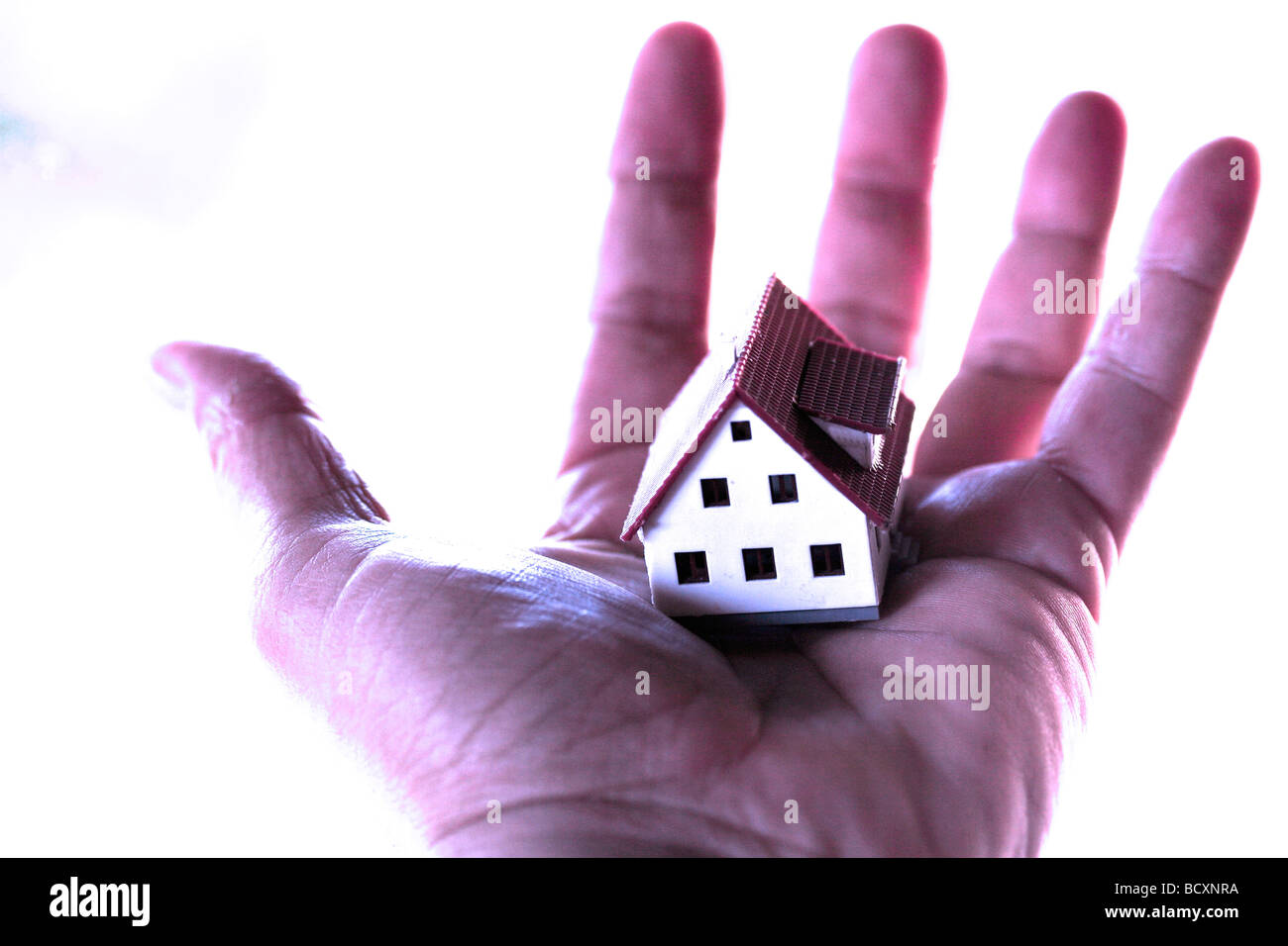 model of a house in a hand Stock Photo - Alamy
