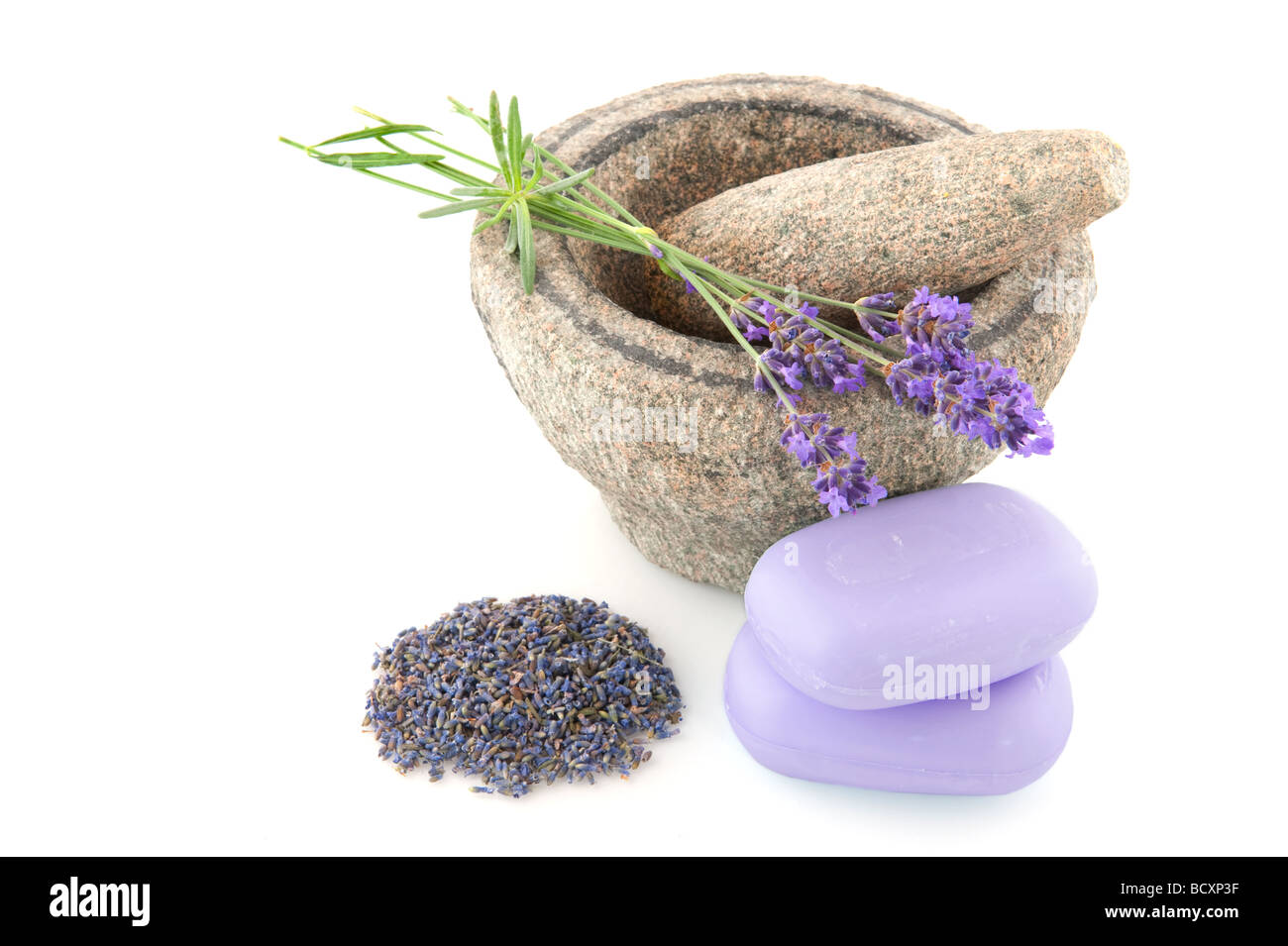 Dried fresh lavender mortar hi-res stock photography and images - Alamy