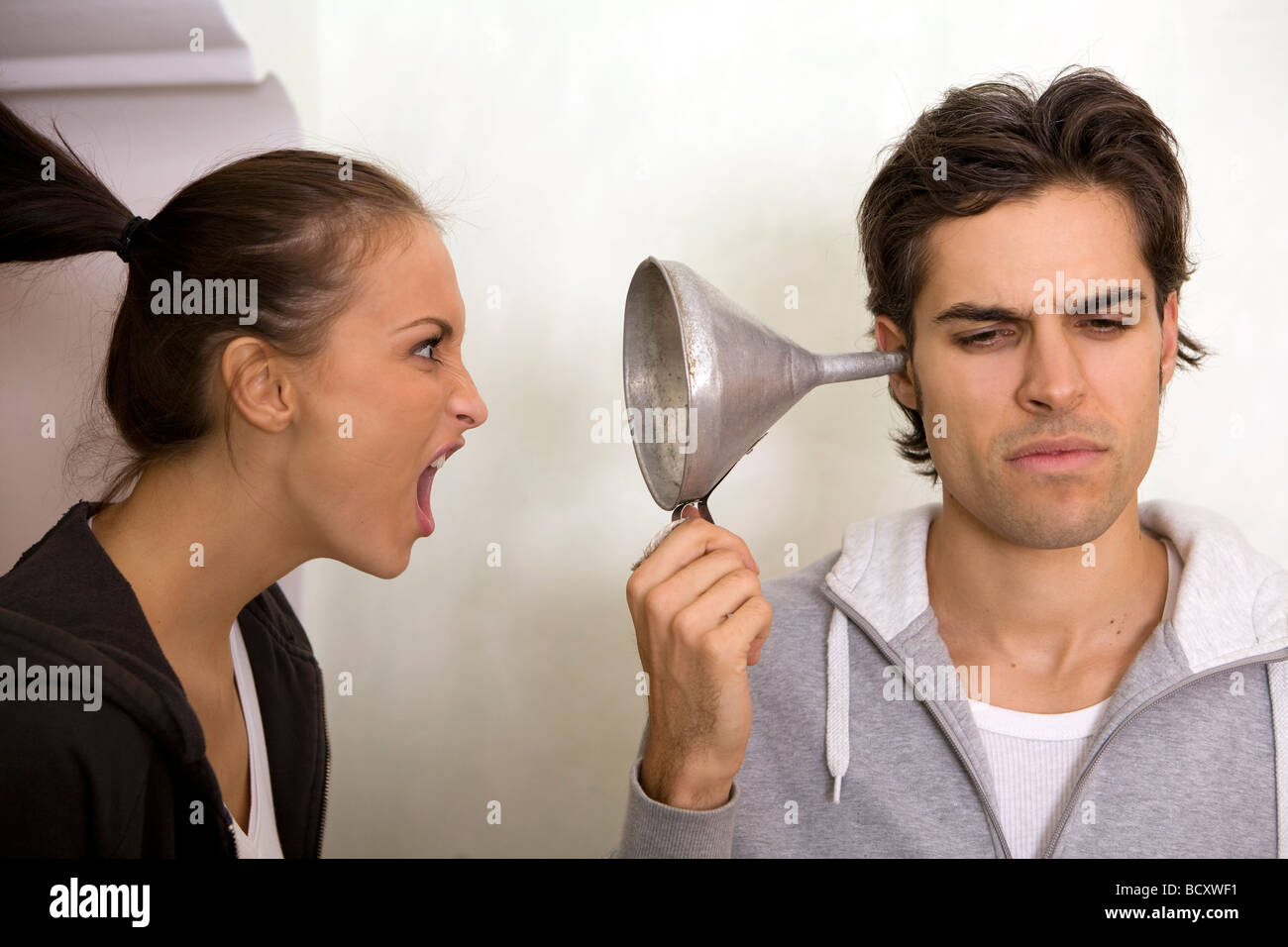 couple, woman shouting Stock Photo - Alamy