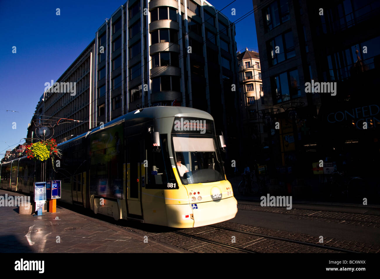 Tramway in Geneva, Switzerland Stock Photo - Alamy