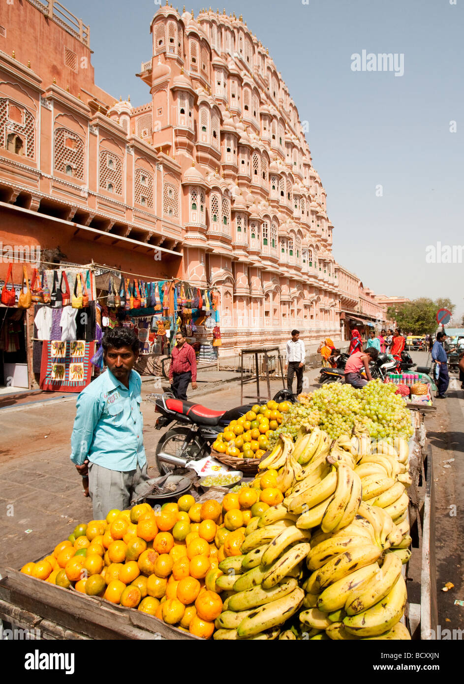 Fruit Stall Infront Of The Hawa Mahal Jaipur Rajasthan India Stock ...