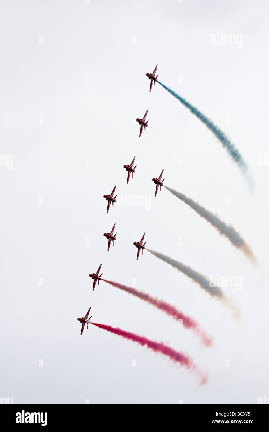 RAF Red Arrows display team Perth Airport Scotland Stock Photo - Alamy