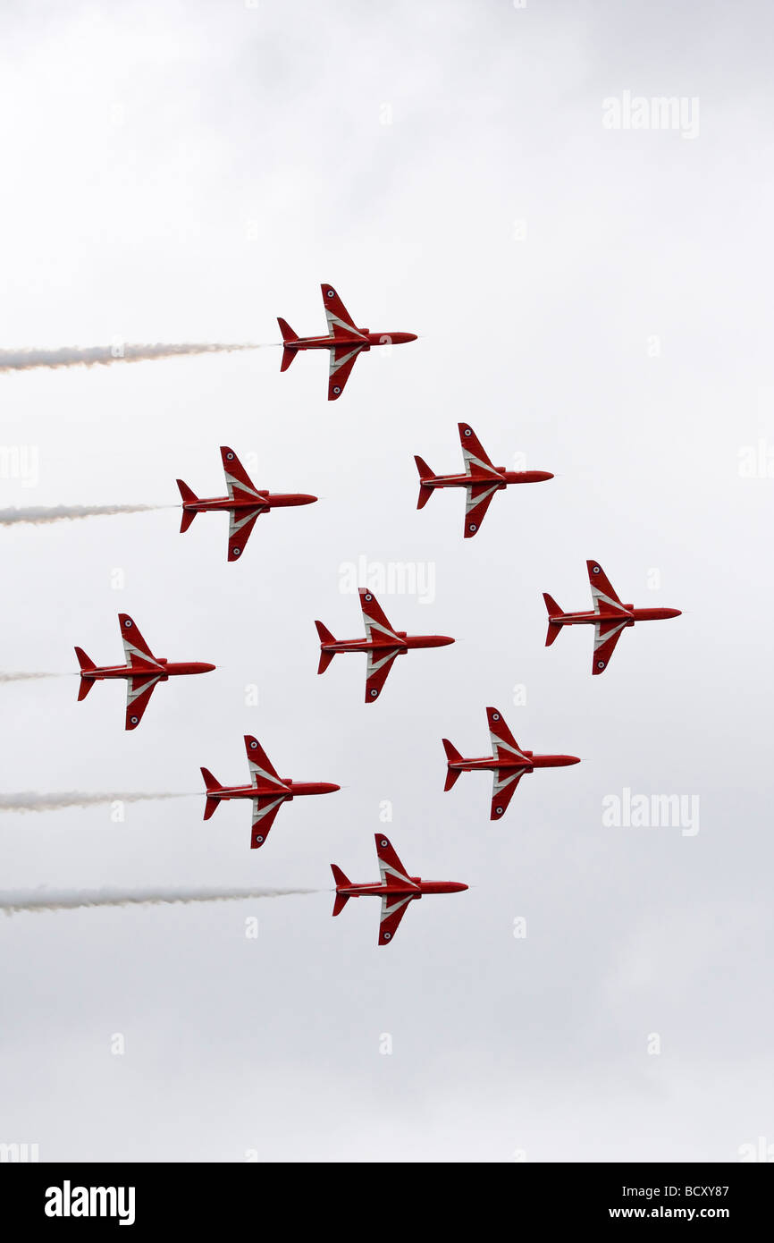 RAF Red Arrows display team Perth Airport Scotland Stock Photo - Alamy