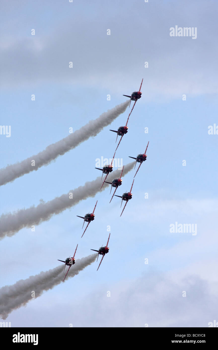 RAF Red Arrows display team Perth Airport Scotland Stock Photo - Alamy