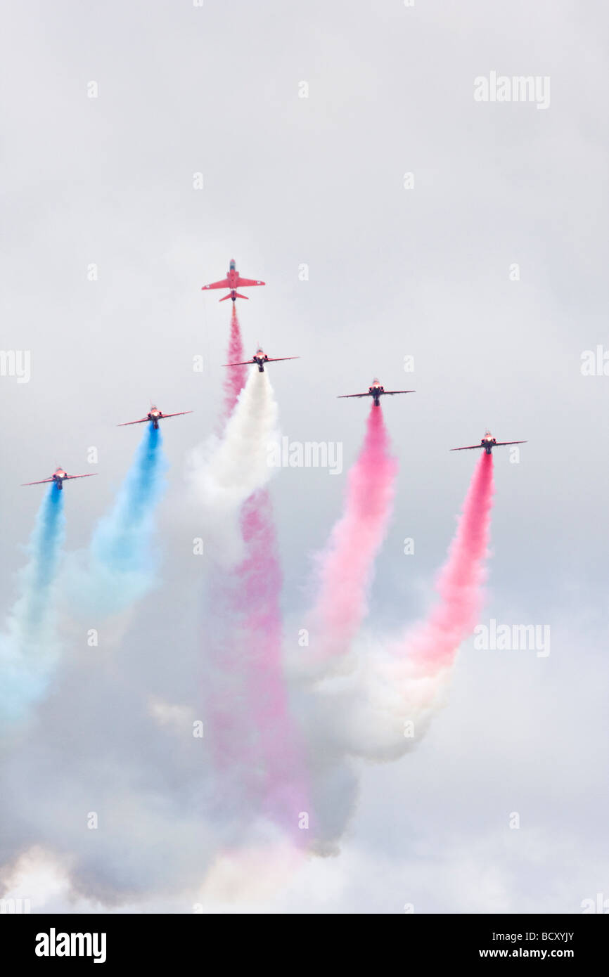 RAF Red Arrows display team Perth Airport Scotland Stock Photo - Alamy